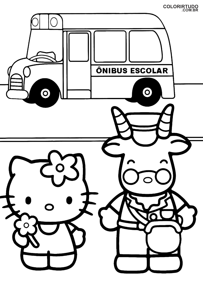 Autobús Escolar De Hello Kitty Kuromi Hello Kitty Sanrio Pluche
